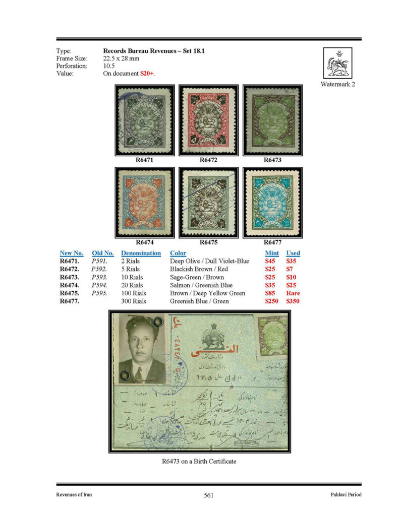 Revenue stamps of Iran 3rd Edition – Korean Revenue Stamps